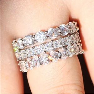 Jewelry | New Item Crystal 3 Ring Stackable Set | Poshmark
